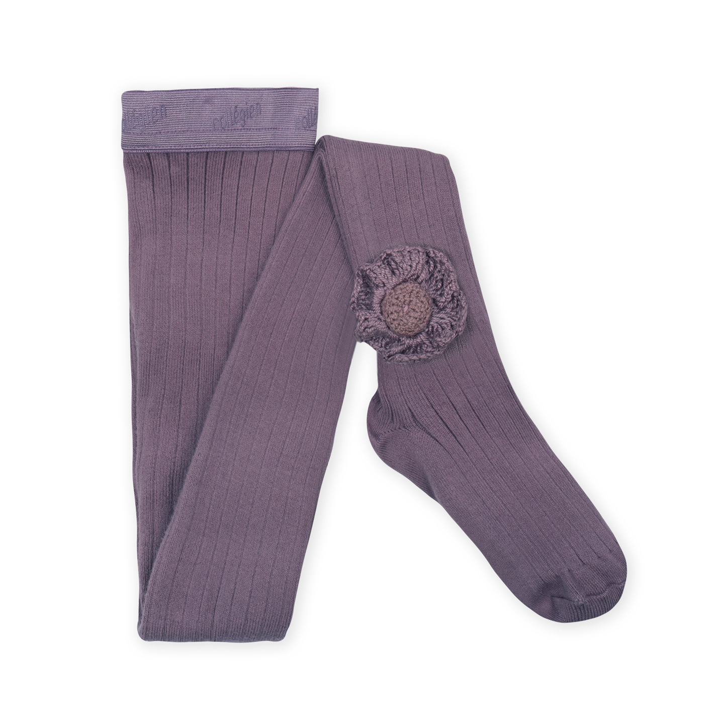 Floriane - Collants avec fleur crochet - Glycine du Japon