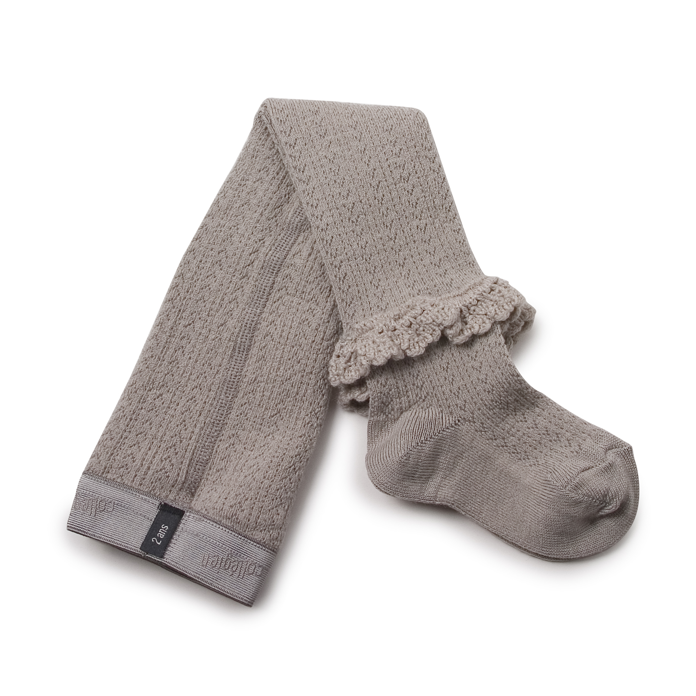 Daphné - Collants en laine Mérinos et maille ajourée avec dentelle en ...
