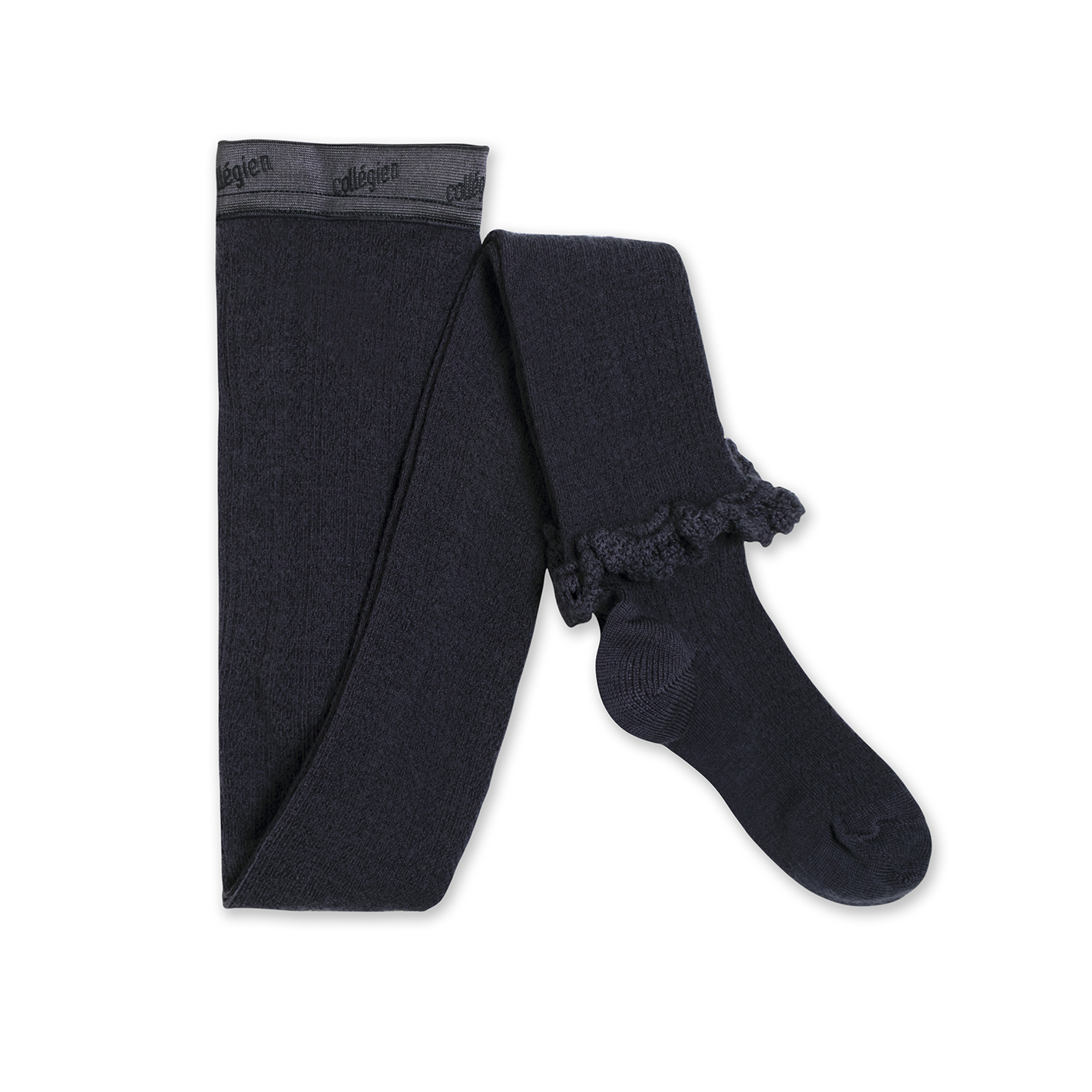 Daphné - Collants en laine Mérinos et maille ajourée avec dentelle en ...