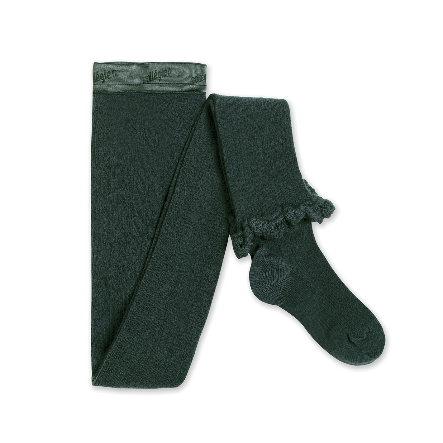 Daphné - Collants en laine Mérinos et maille ajourée avec dentelle en ...