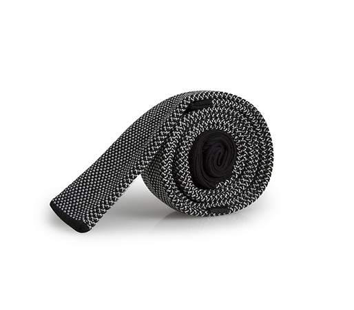 Cravate Grain de Caviar - Noir/Blanc